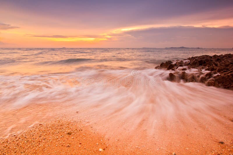Wave Impact Rocks on the Beach Stock Photo - Image of dusk, dawn: 36437196