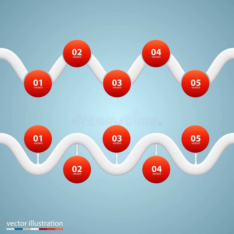 Wave Infographic Elements with Numbers Stock Vector - Illustration of ...