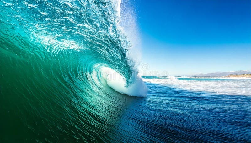 Wave stock image. Image of horizon, water, wind, ocean - 347930377