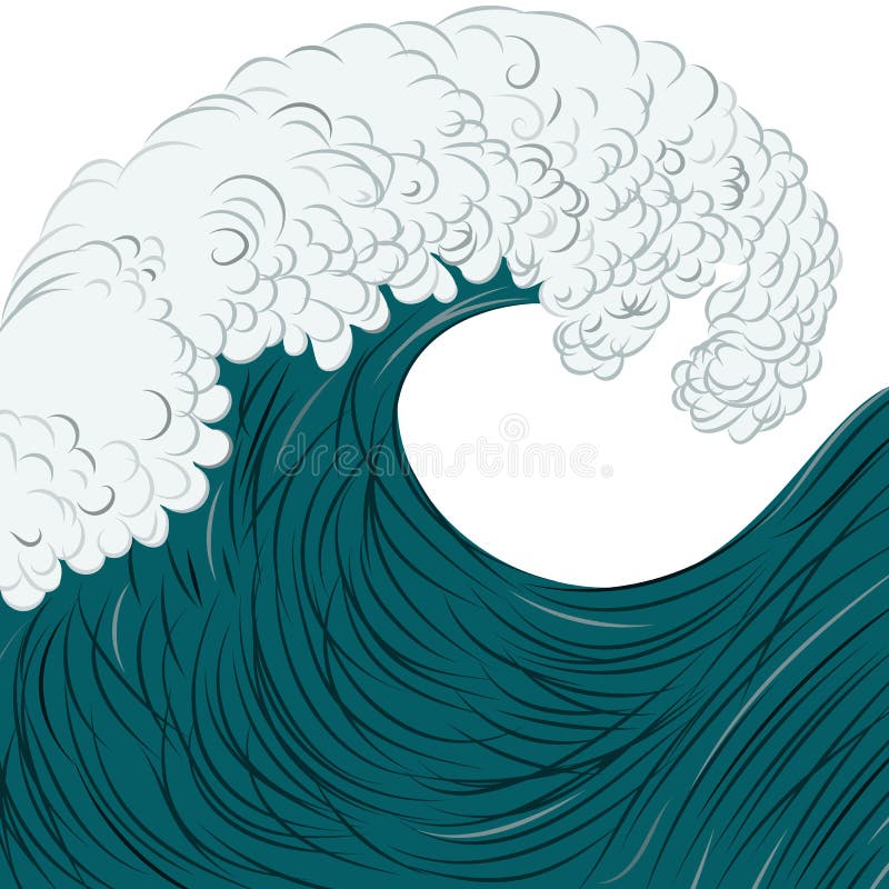 Wave Japanese Style stock vector. Illustration of graphic - 208400143