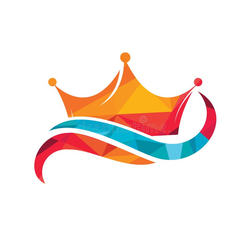 Wave King Vector Logo Design. Water Sea Waves and Crown Vector Design ...
