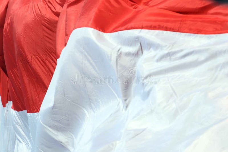 A Wave of Large Red and White Indonesian Flags Stock Image - Image of ...
