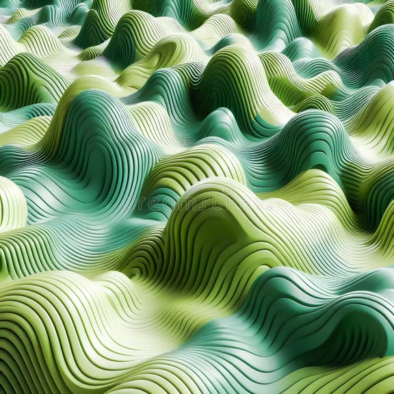 Wave Layer Green 3D Graphics Stock Image - Image of graphic, futuristic ...