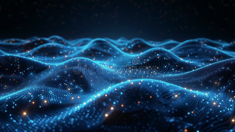 Wave of Light in a Computer Generated Image Stock Photo - Image of glow ...