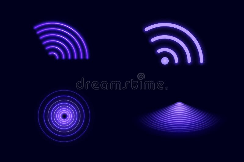 Wave Light Effect. Radar Sensor, Beep Technology, Digital Sign ...