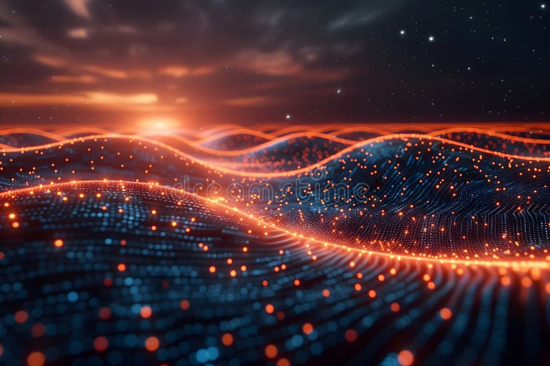 Wave of Light Illuminating Generative AI Stock Illustration ...