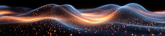 A Wave of Light Particles Flowing in a 3D Digital Environment Stock ...