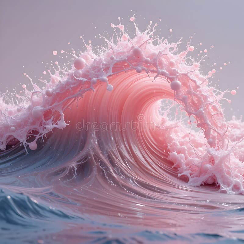 A Wave-like Formation Made of Pink Cream Creates a Striking Visual ...