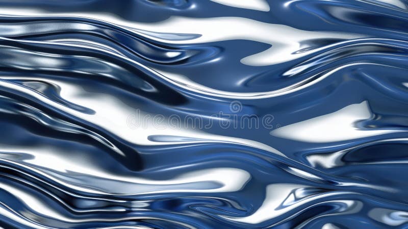 Wave-like Navy Blue and Silver Abstract Pattern, Tranquil and Smooth ...