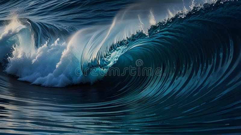 A Wave-like Pattern in Layered Shades of Blue with a Subtle Gradient ...