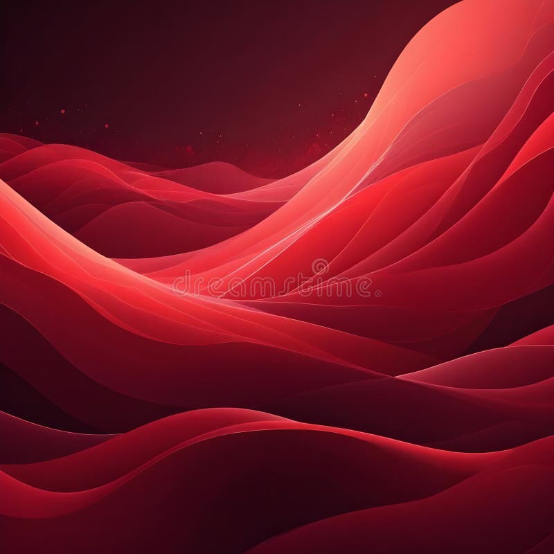 A Wave-like Pattern of Red Glowing Particles and Lines is Flowing ...