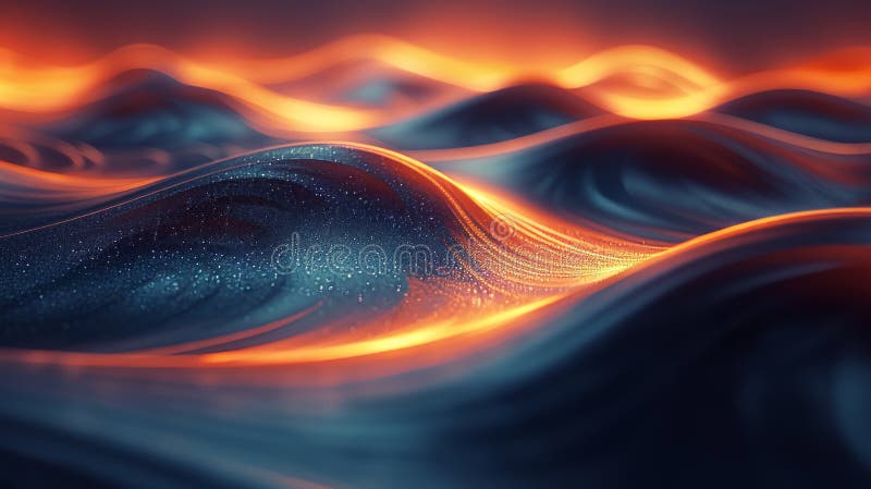Wave-like Structures Bathed in a Warm, Glowing Light, Showcasing an ...