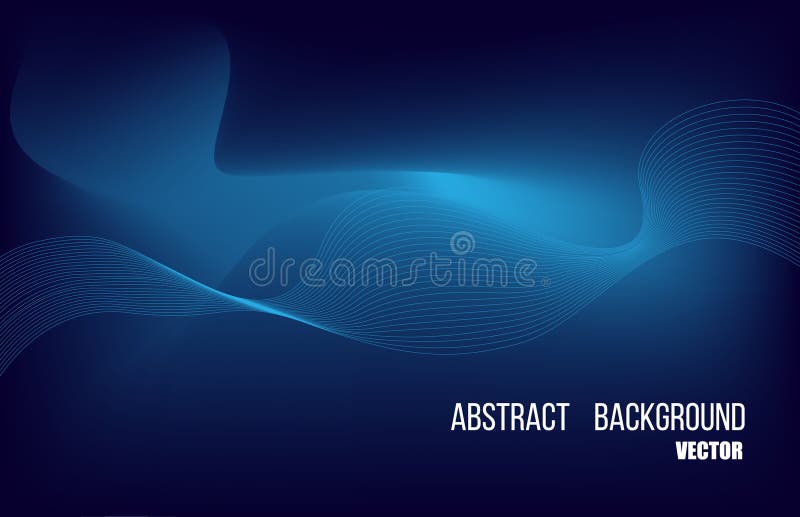 Wave Line Abstract Background Concept in Blue Neon Theme Stock Vector ...