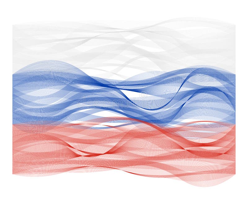 Wave line flag of Russia stock vector. Illustration of sinus - 81906610