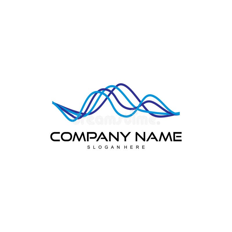 Wave Line Logo Design Vector Stock Vector - Illustration of graphic ...