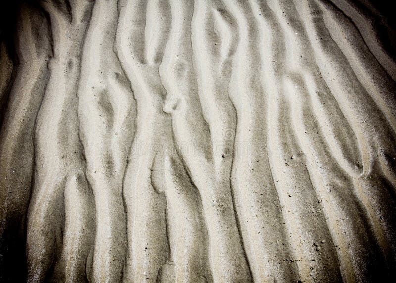 Wave Line Pattern in Beach Sand Stock Image - Image of water, ocean ...
