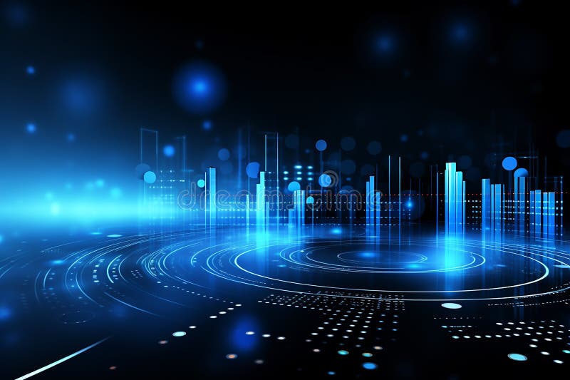 Wave of Lines and Dots with Technology and Space Style Abstract Concept ...