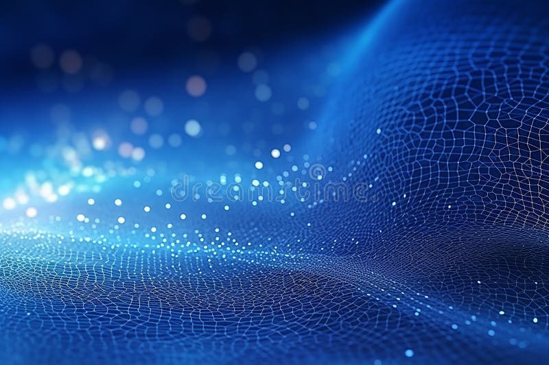 Wave of Lines and Dots with Technology and Space Style Abstract Concept ...