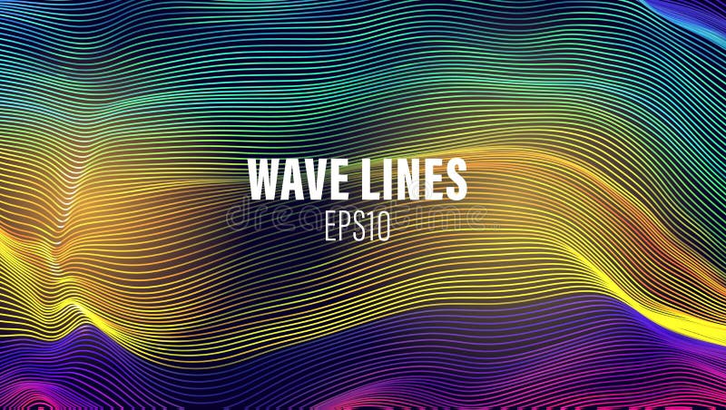 Wave Lines Flow Vector Array. Wave Lines Color Abstract Background ...