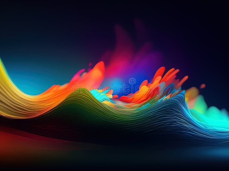 Wave Lines Series. Abstract Design Composition of Sine Waves and Colors ...