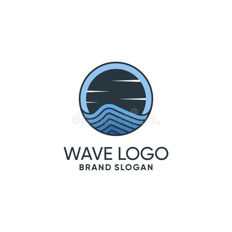 Wave Logo Emblem Design Vector with Creative Unique Idea Stock Vector ...
