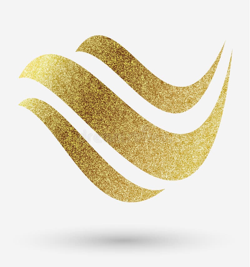 Wave logo in gold stock vector. Illustration of splash - 86217571