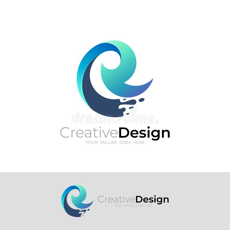 Wave Logo and Letter R Logo Combination Stock Vector - Illustration of ...