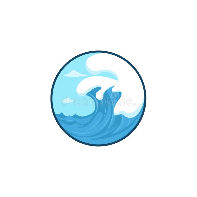 Wave Logo Template on a White Background.. Sea Surf Emblem. Stock ...