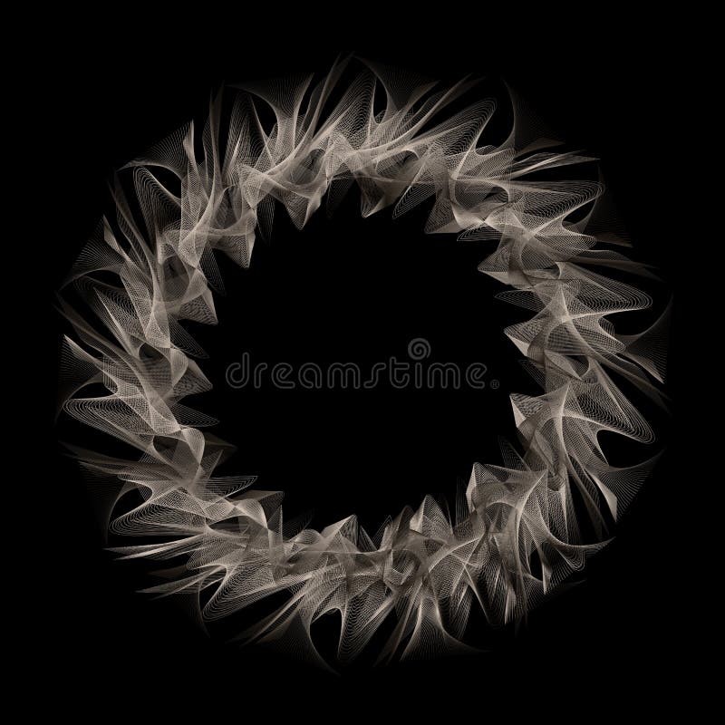 Wave of Many Colored Lines Circle Frame. Abstract Geometric Background ...