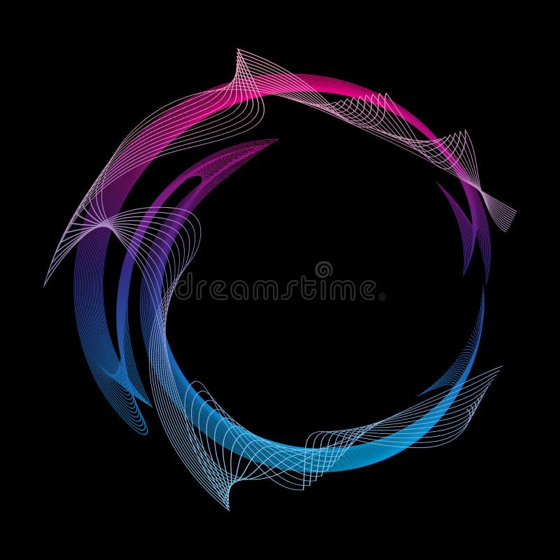 Wave of Many Colored Lines Circle Frame. Stock Vector - Illustration of ...