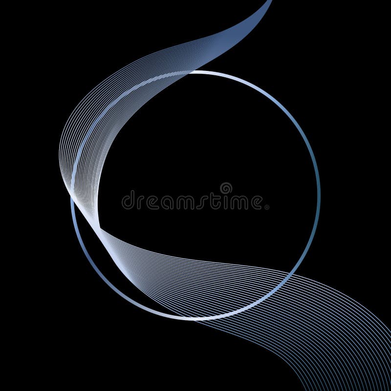 Wave of Many Colored Lines Over Circle Frame. Stock Vector ...