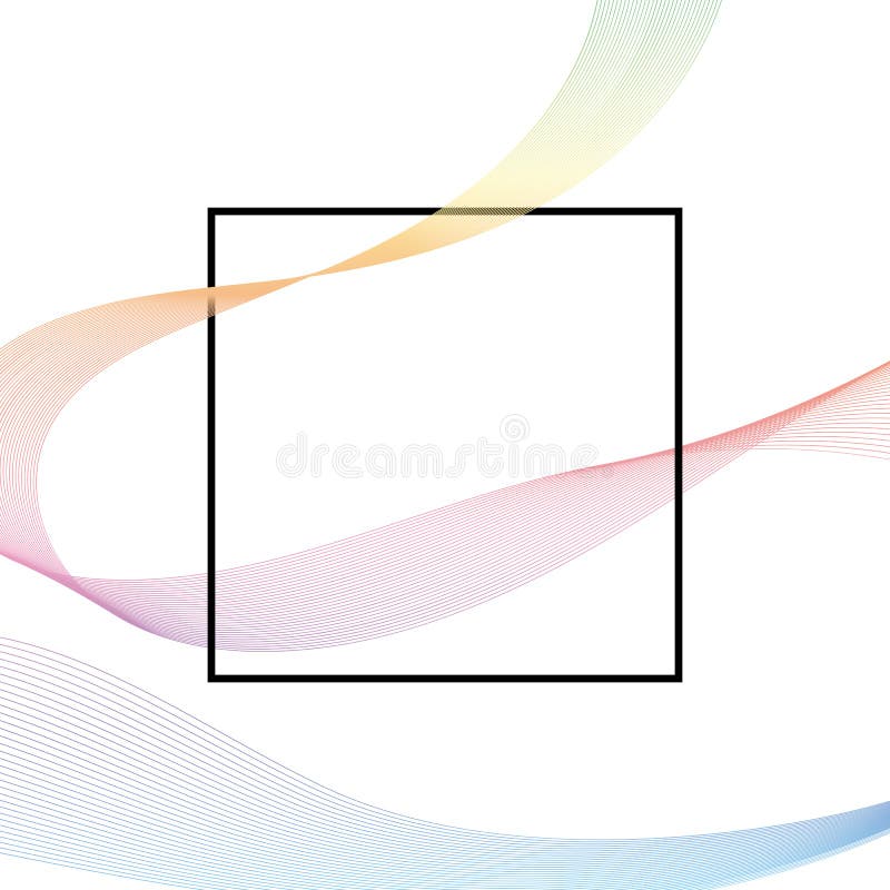 Wave of Many Colored Lines Over Square Frame. Stock Vector ...