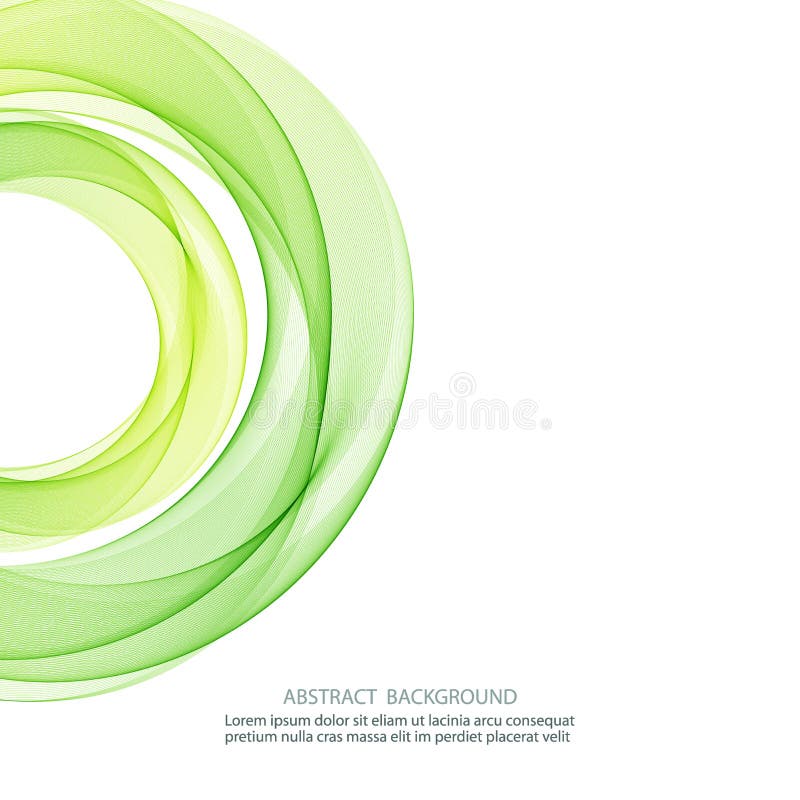 Wave of Many Green Colored Lines Circle Ring. Abstract Wavy Stripes on ...