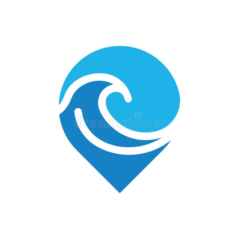 Wave map logo stock illustration. Illustration of geography - 341277874