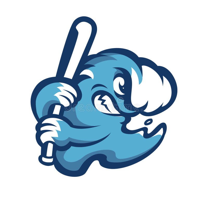 Wave Mascot Logo Baseball Isolated Stock Vector - Illustration of ...