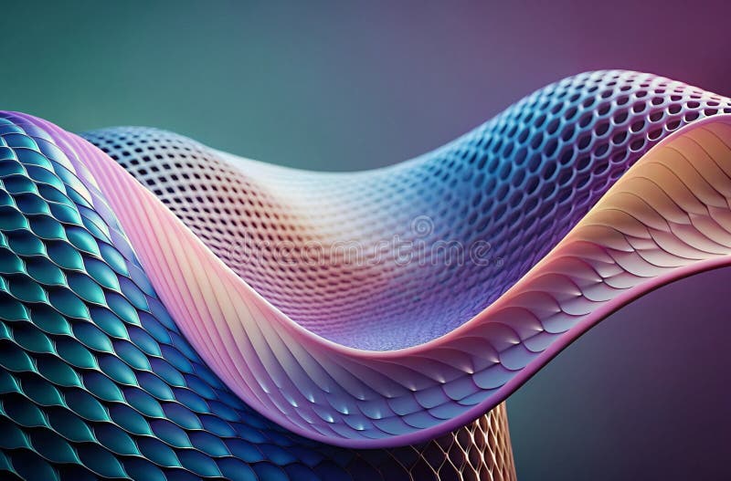 Wave Mesh Design, Soothing Gradient Patterns, Generative Ai Stock Photo ...