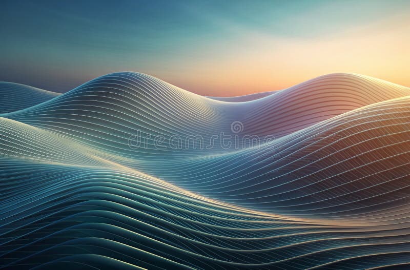 Wave Mesh Design, Tranquil Gradient Backgrounds, Generative Ai Stock ...