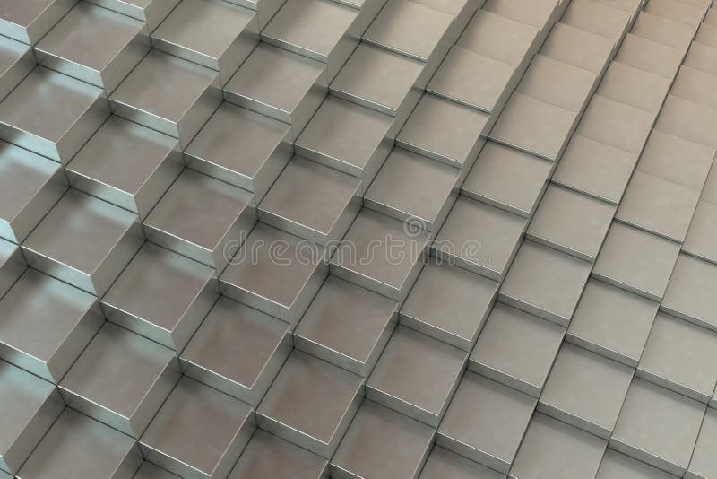 Wave of metal silver cubes stock illustration. Illustration of abstract ...