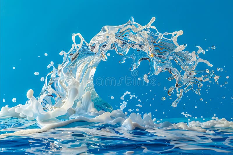 A Wave of Milk Splashing into the Ocean Stock Image - Image of bubble ...
