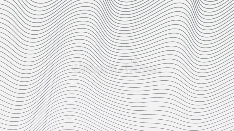 Wave Minimal Linear Monochrome Abstract Background. Vector Curved Lines ...