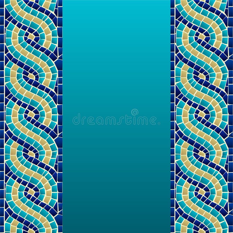 Wave Mosaic Seamless Pattern Stock Vector - Illustration of decorative ...