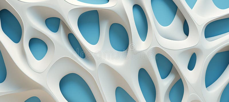 Wave Motif Hole Pattern on Blue and White Color Background Stock ...