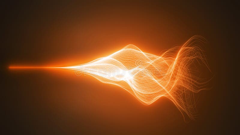 Wave Motion with Glowing Energy Trails. 3d Illustration Stock ...