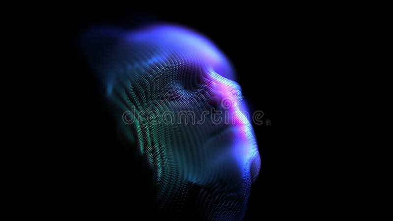 Wave Motion of Glowing Lines on the Surface of 3D Digital Human Face ...