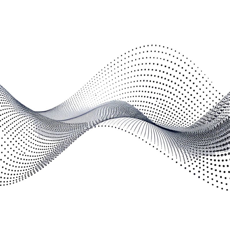 Wave with Moving Dots and Lines Isolated Stock Illustration ...