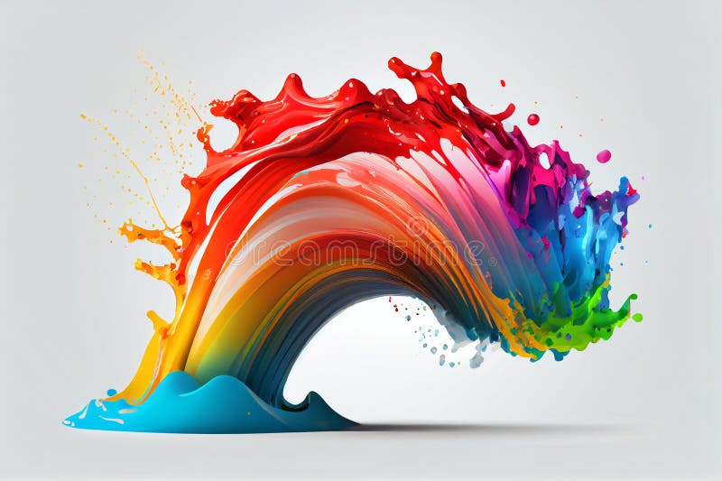 A Wave of Multi -colored Colors, Generative Ai Stock Illustration ...