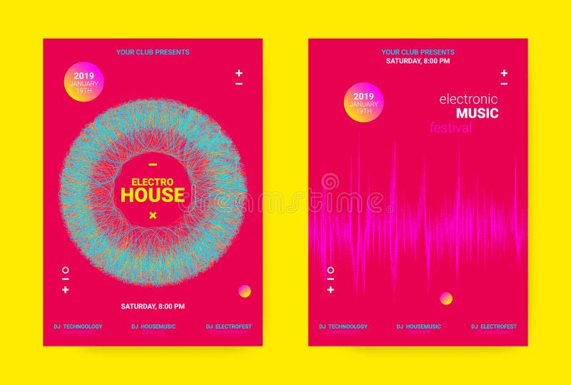 Wave Music Poster Concept. Electronic Sound Flyer. Stock Vector ...