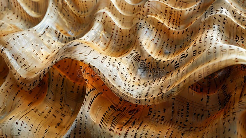 A Wave of Music Sheet is Shown in this Image Stock Photo - Image of ...