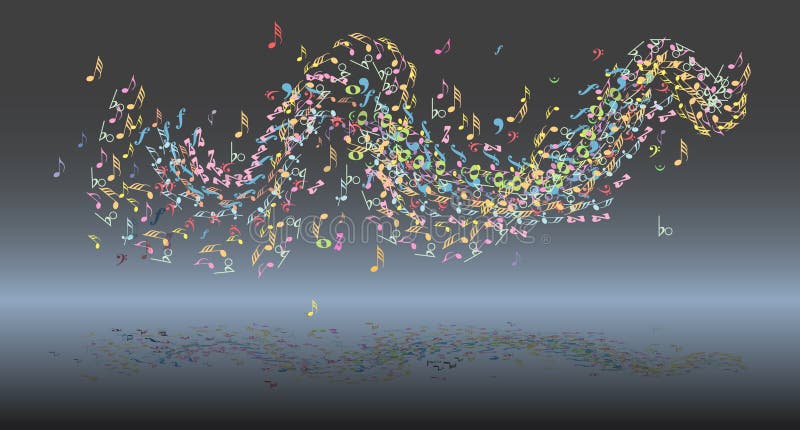Wave of Musical Notes, Design Template Stock Vector - Illustration of ...
