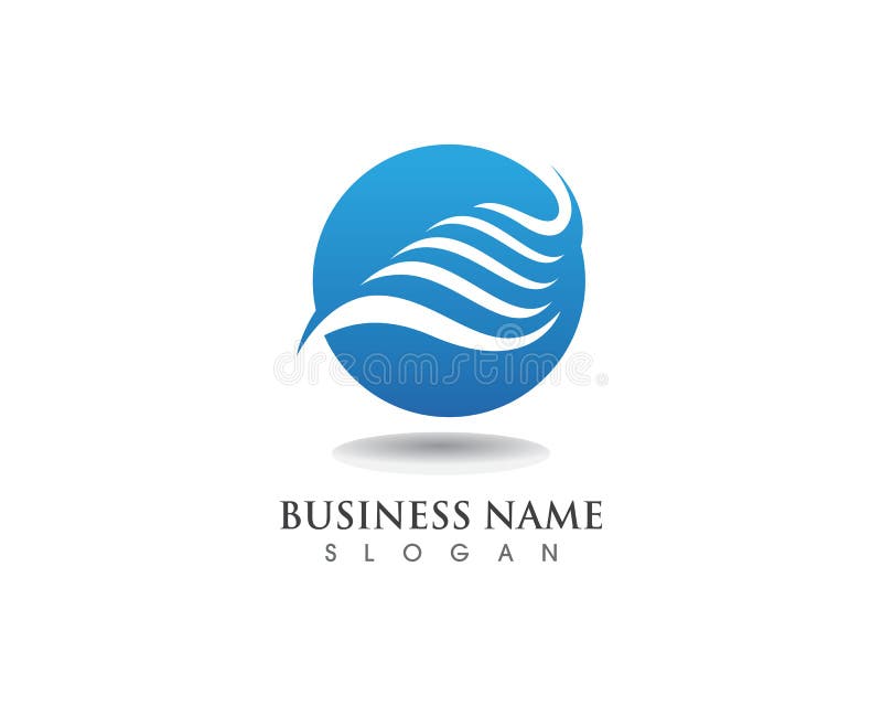 Wave nature and leaf logo stock vector. Illustration of water - 124640342